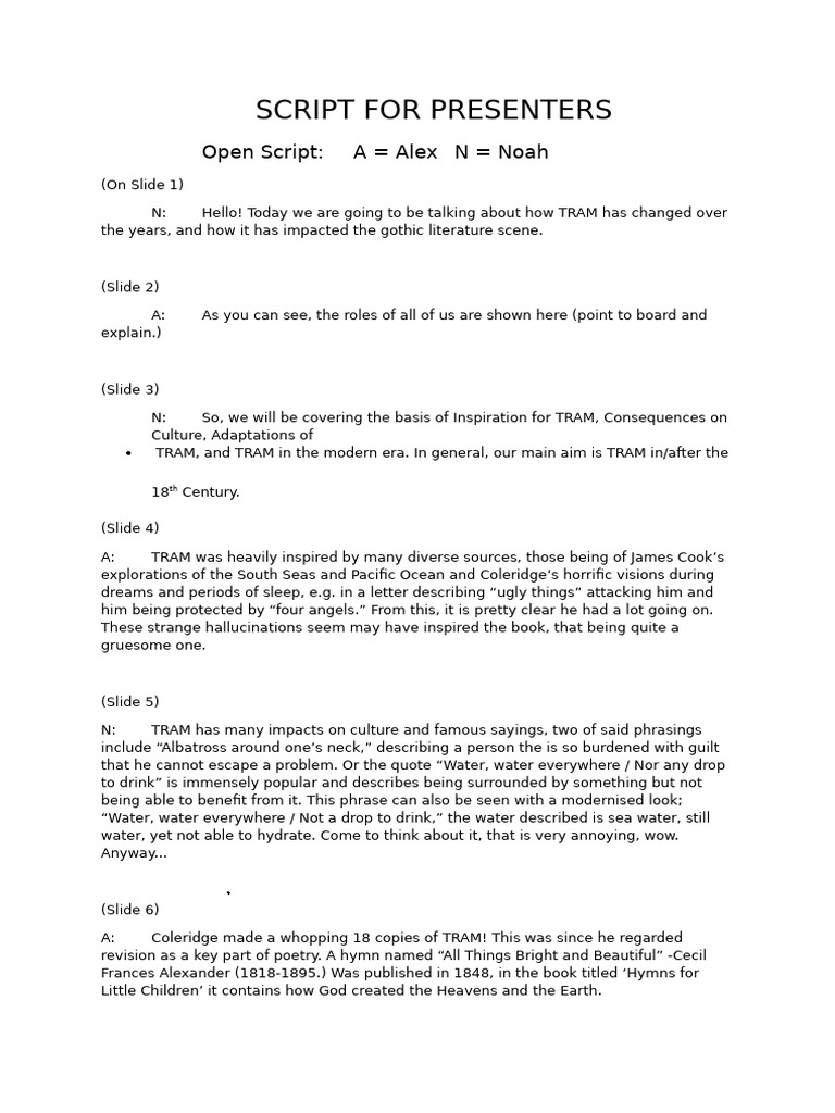SCRIPT FOR PRESENTERS | PDF