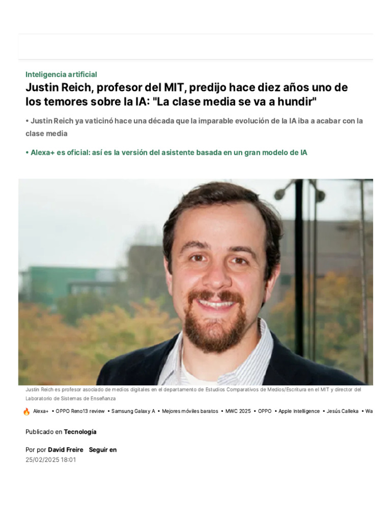 Justin Reich, Profesor Del MIT, Predijo Hace Diez Años Uno de Los ...