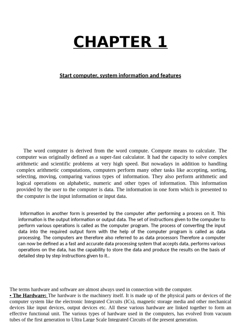Chapter 1 | PDF | Computer Data Storage | Central Processing Unit