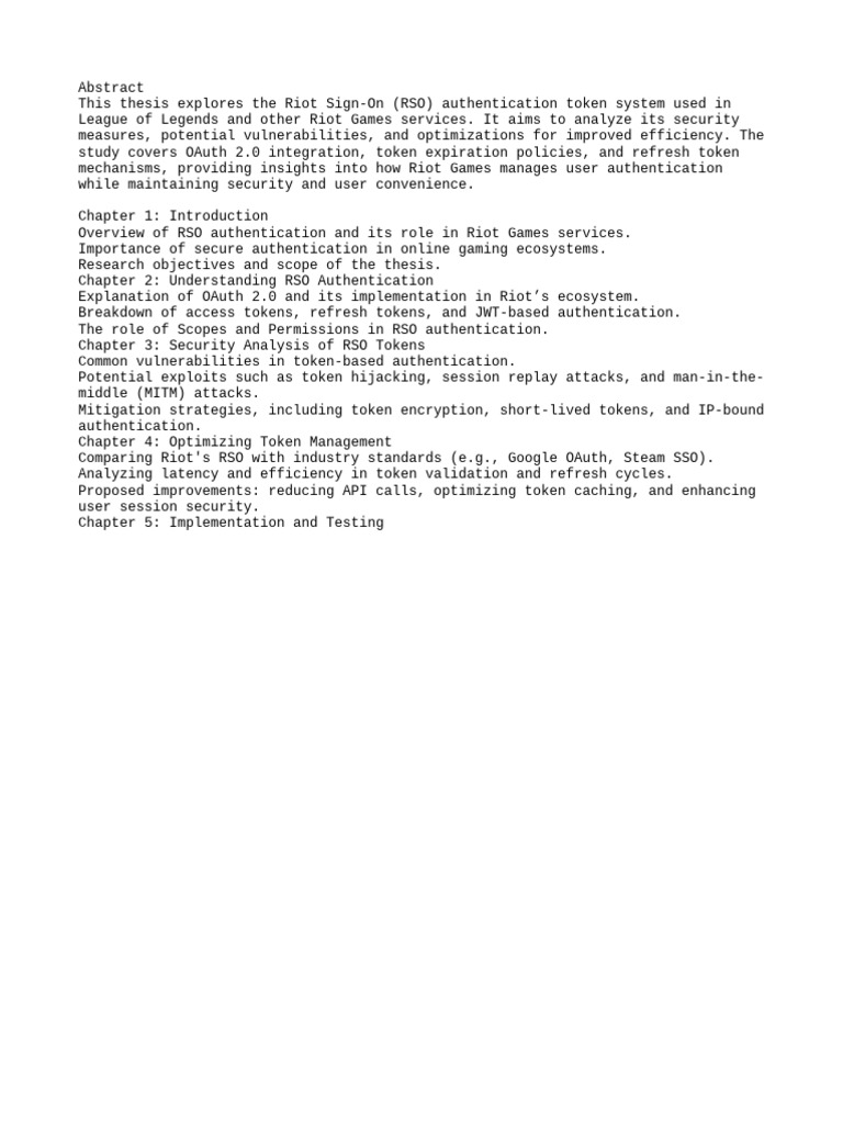 RSO Token Security in Riot Games | PDF