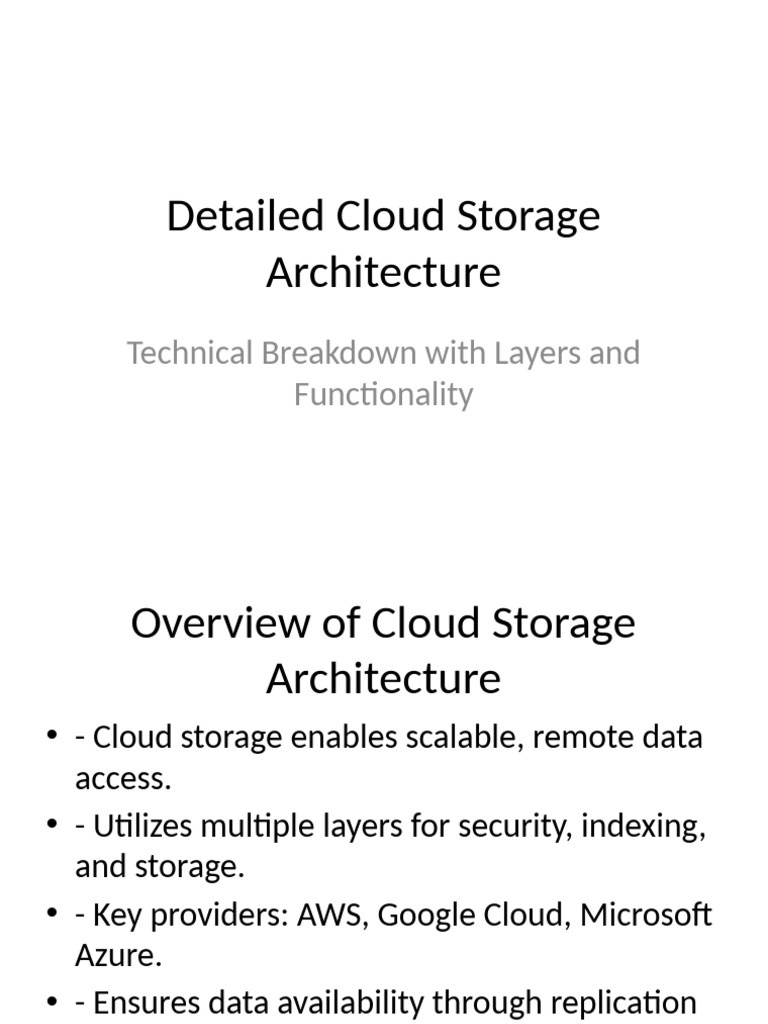 Cloud Storage Architecture | PDF