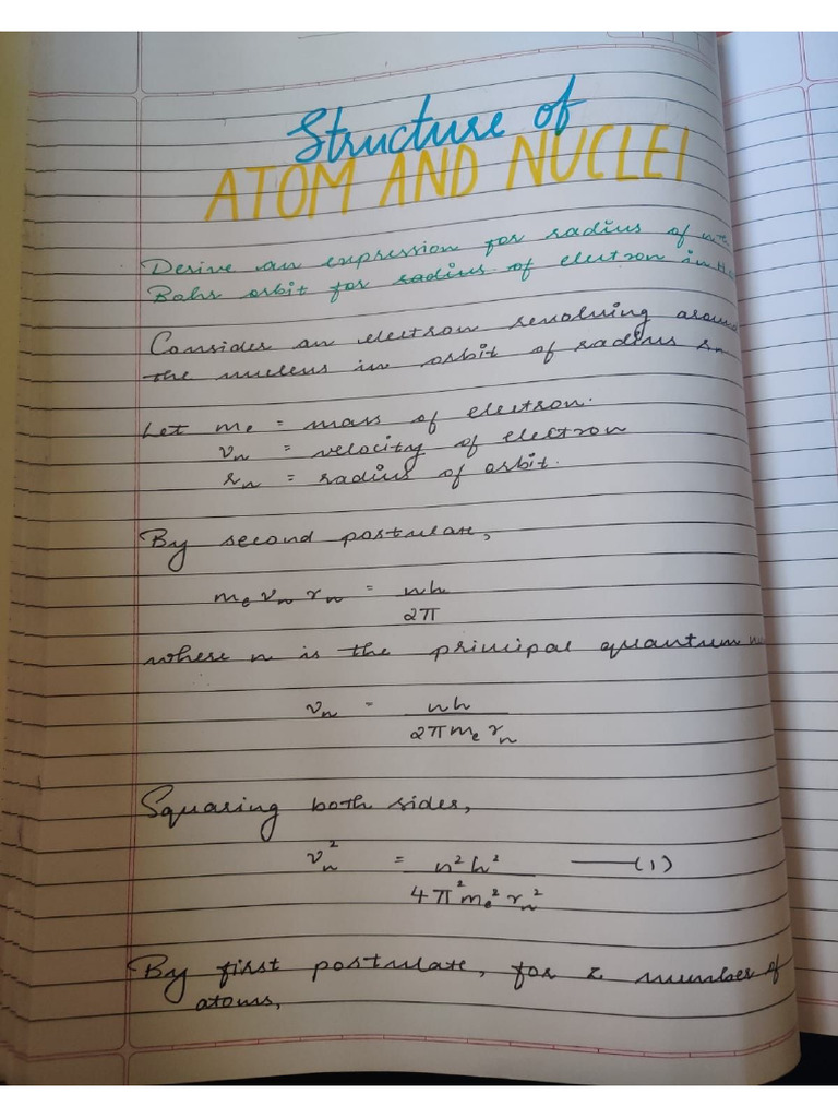 Structure of Atom and Nuclei | PDF