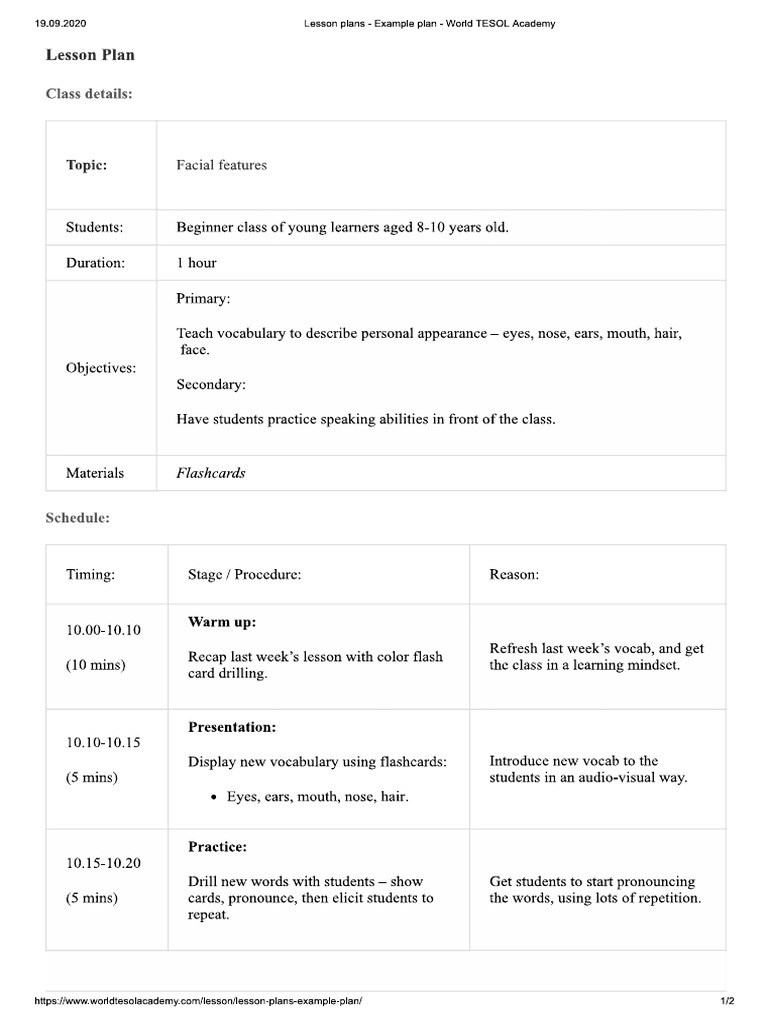 Lesson plan example | PDF