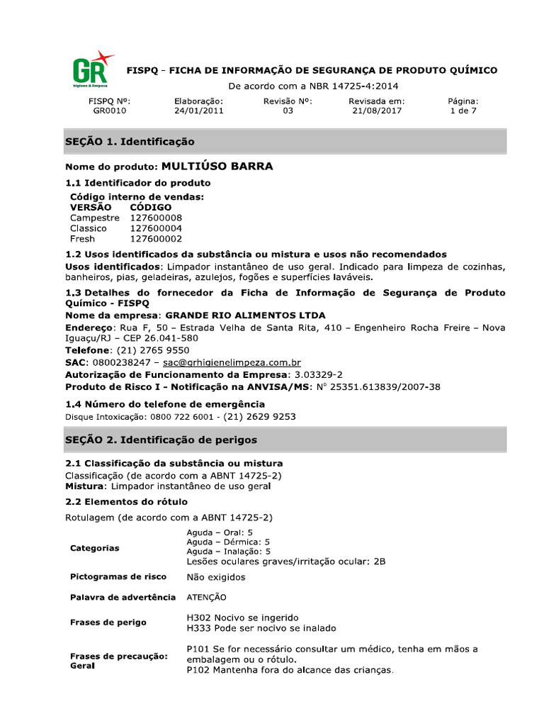 Fisqp Barra Multiuso 500ML | PDF