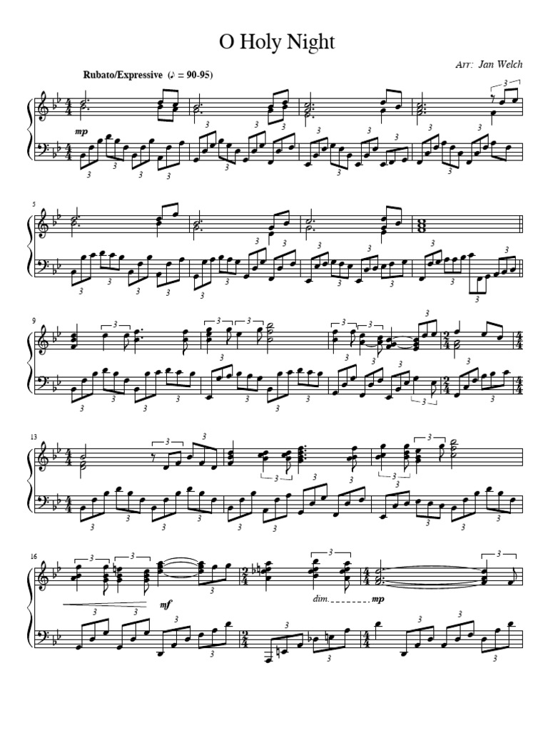 O Holy Night Sheet Music Arrangement | PDF