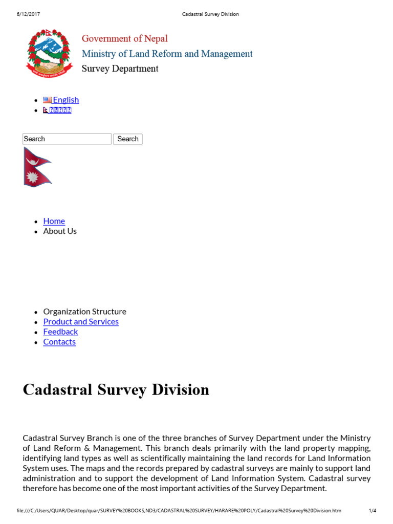 Cadastral Survey Division | PDF | Surveying | Geographical Technology