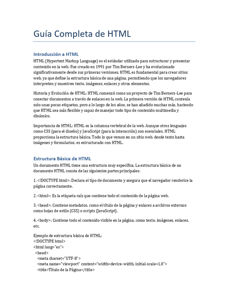 Guia HTML | PDF | HTML | Red mundial