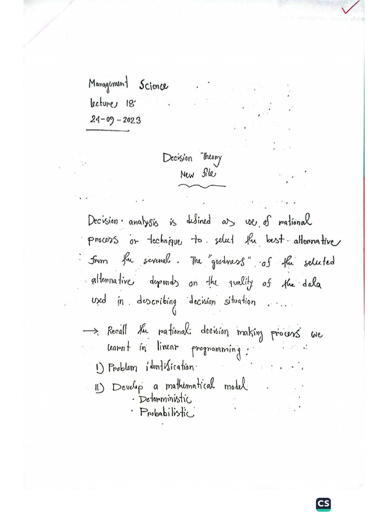 Dicision Theory N.N. Bhai Partial | PDF