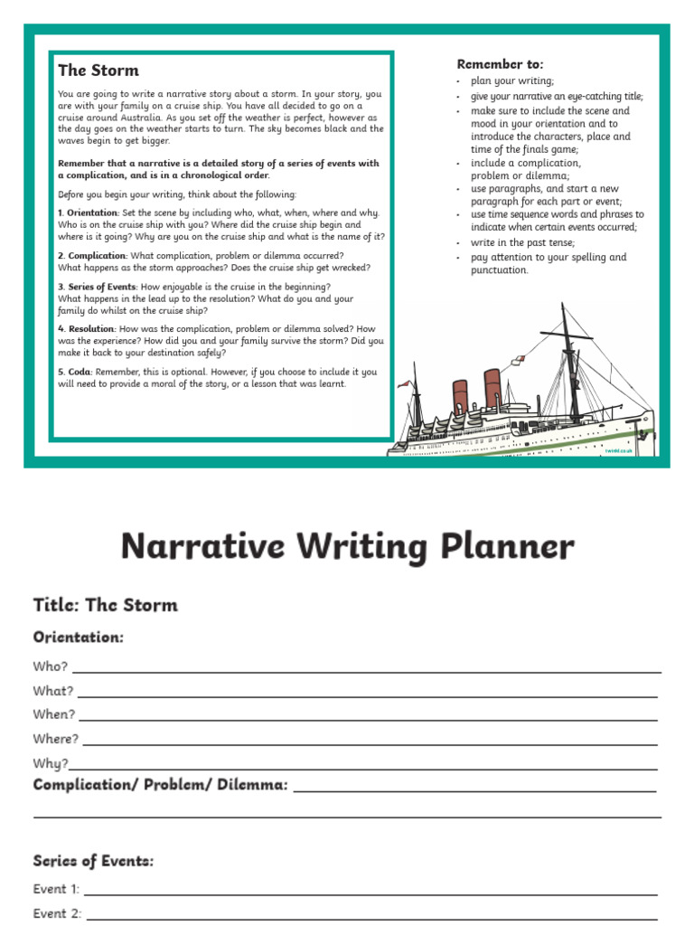 Narrative Writing Activity Sheet - Ver - 4 | PDF | Language Mechanics ...