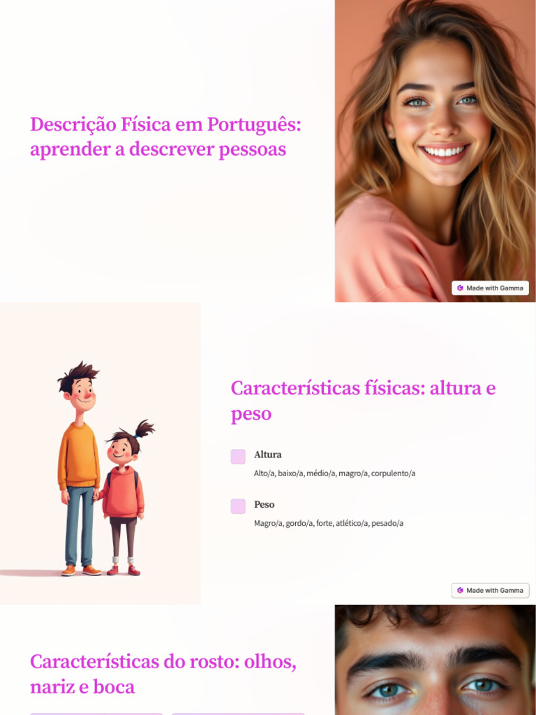 Descrição Física de Pessoas em Português | PDF