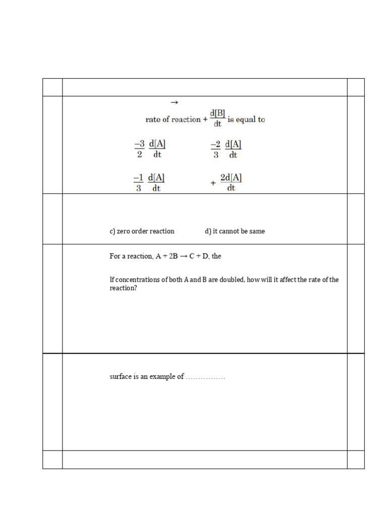 Chemical - Kinetics R1 Worksheet | PDF | Reaction Rate | Chemical Kinetics