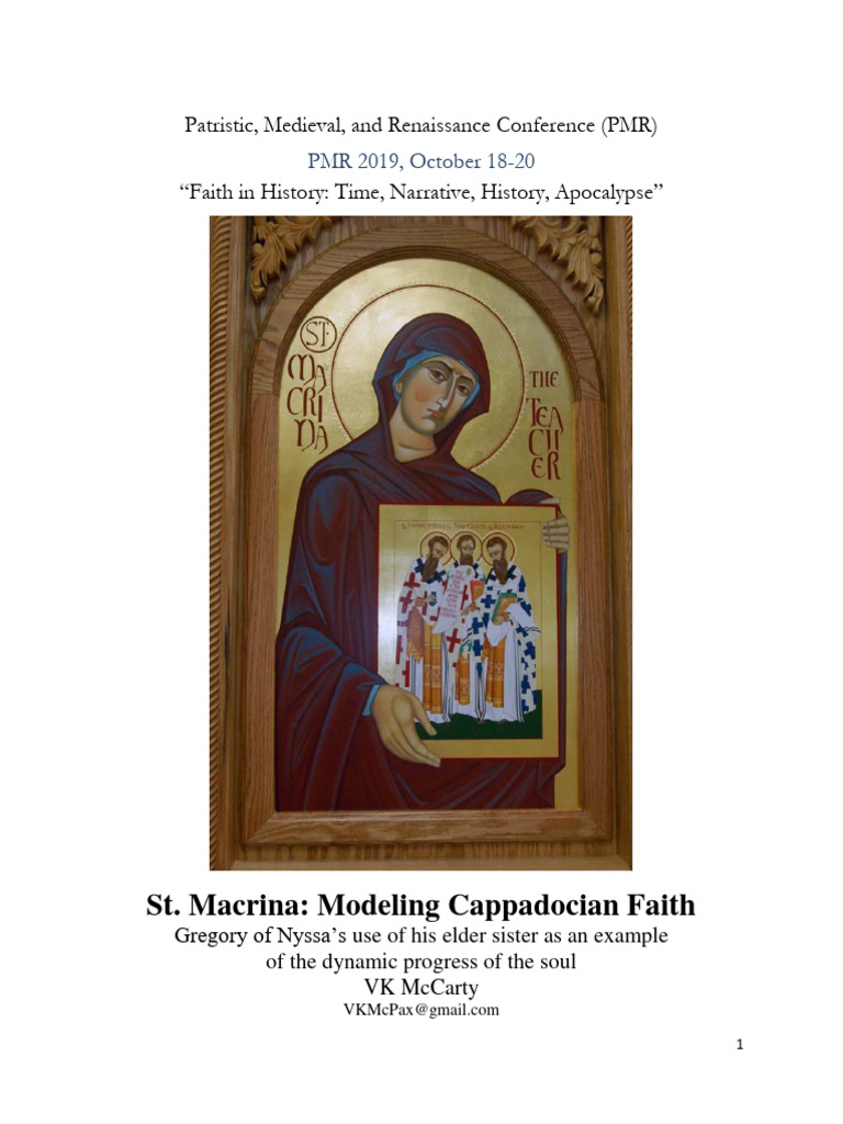 ST Macrina Modeling Cappadocian Faith B | PDF | Religious Belief And ...