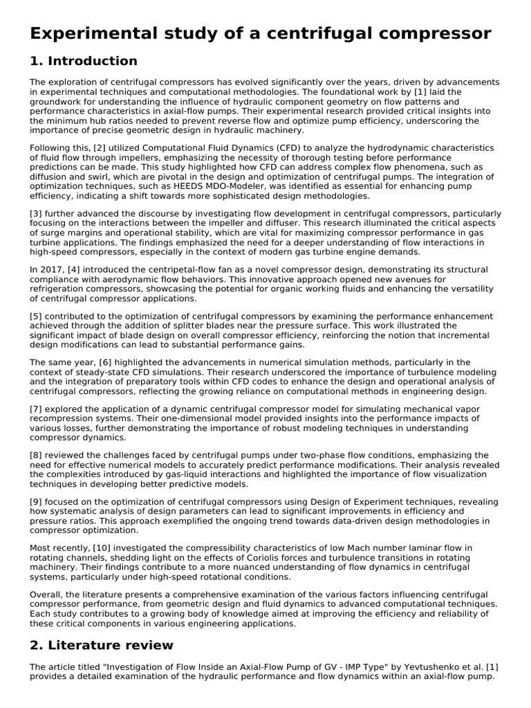 Experimental Study of A Centrifugal Compressor | PDF | Pump | Computational Fluid Dynamics