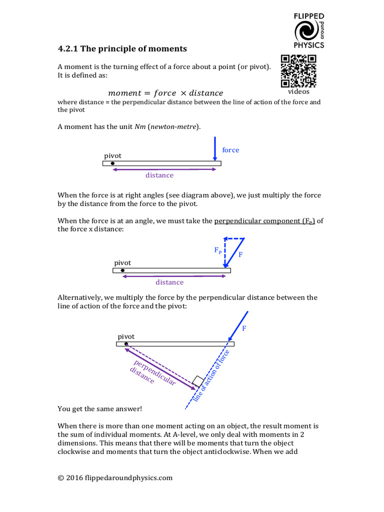Principle of Moments Explained | PDF | Force | Weight