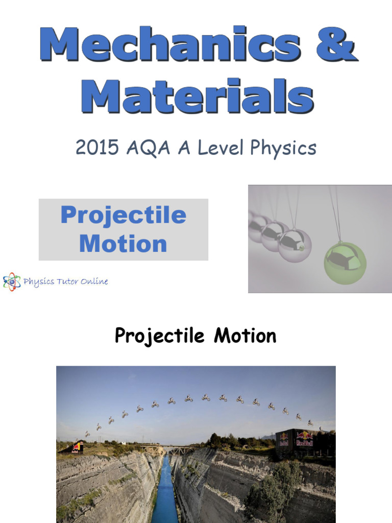 AQA MM 3. Projectile Motion | PDF | Projectiles | Classical Mechanics