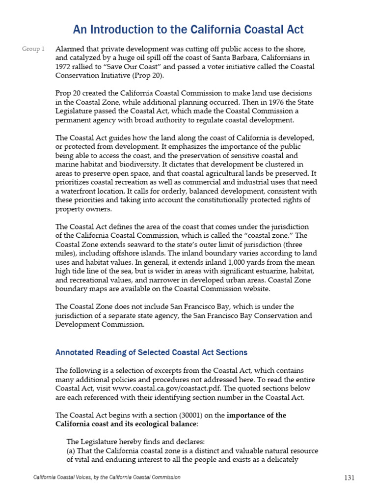Introduction To Coastal Act | PDF | Coast | California