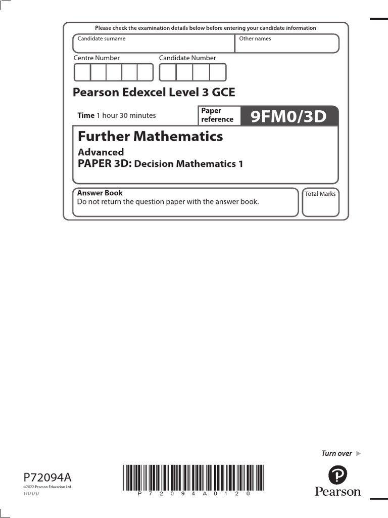 Further Mathematics: Pearson Edexcel Level 3 GCE | PDF
