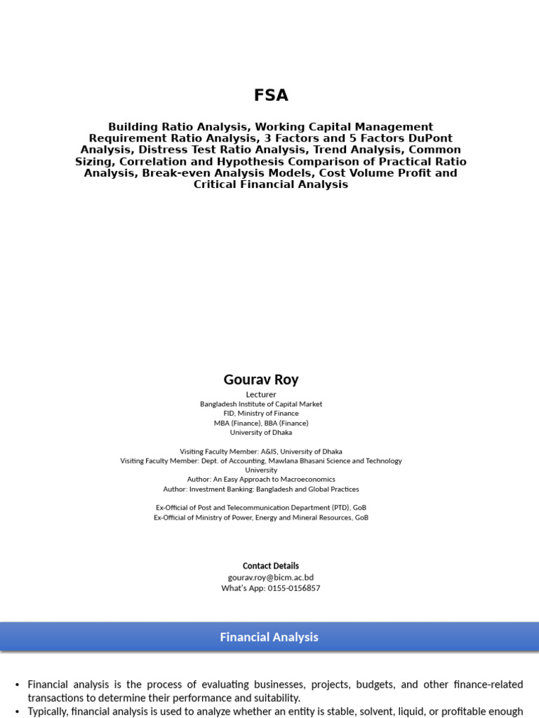 Financial Ratio Analysis Techniques | PDF | Capital Structure | Working Capital
