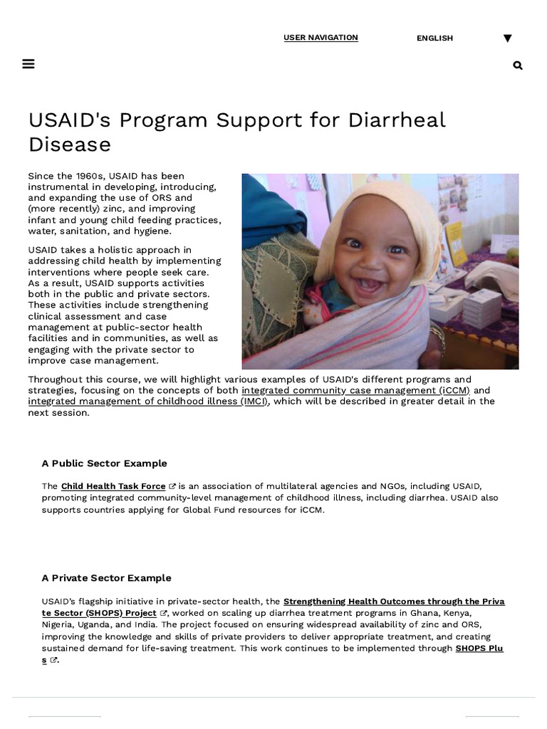 USAID's Program Support For Diarrheal Disease: Search The Site | PDF ...