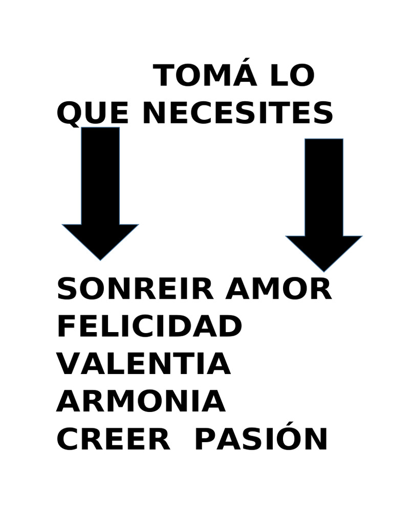 Toma lo que necesites: Valores y Actitudes | PDF