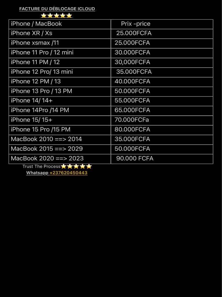 Facture Du Déblocage Icloud 2 | PDF
