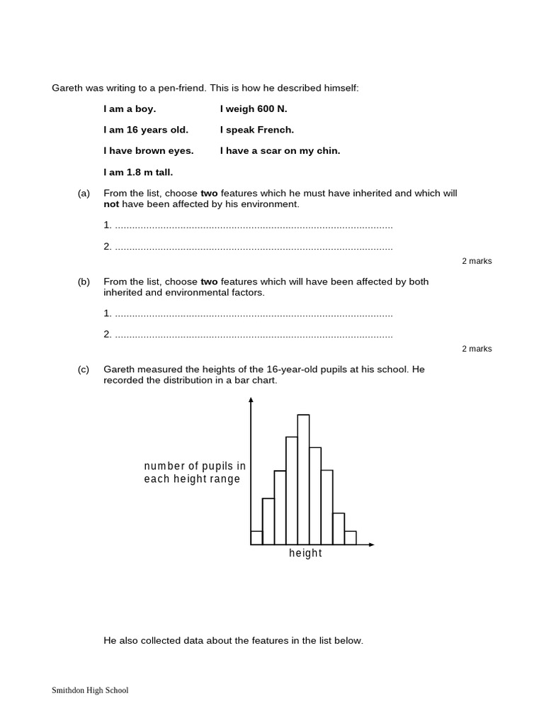 Year 9 Biology Questions | PDF | Cattle | Blood