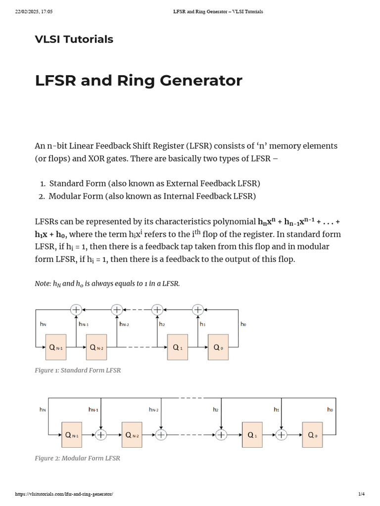 LFSR and Ring Generator - VLSI Tutorials | PDF | Electronic Circuits ...