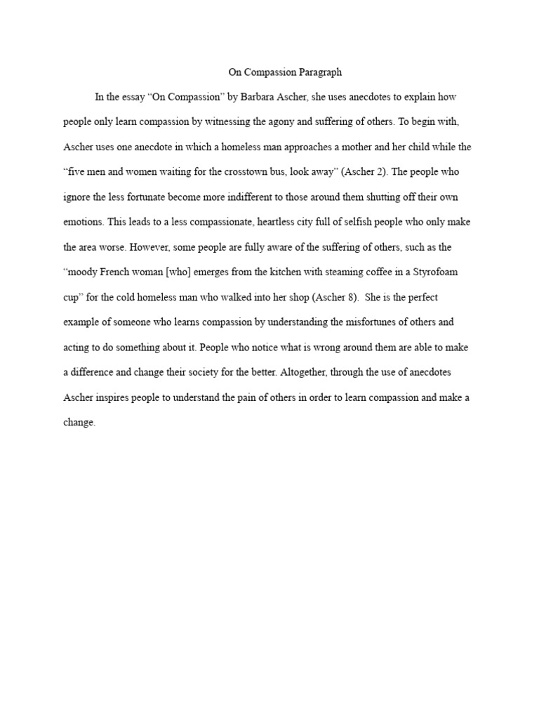 On Compassion Paragraph | PDF