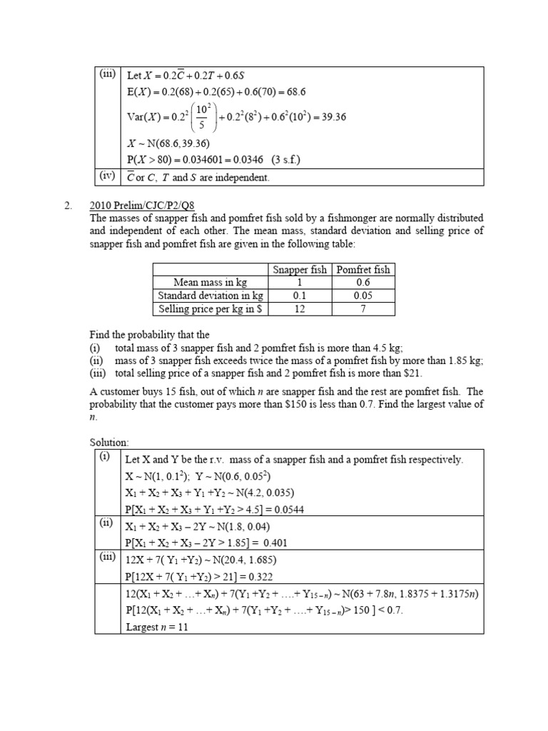 2023 JC2 H2 Normal Distribution APQ Solutions (Dragged) 2 | PDF