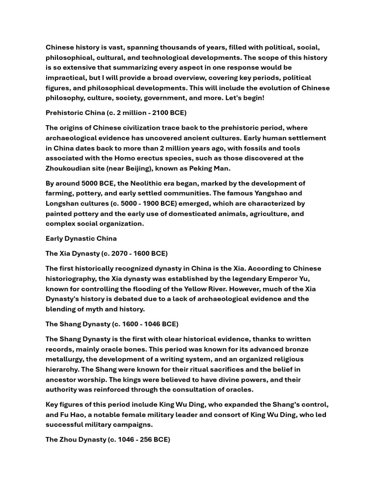 Chinese History Is Vast | PDF | Qing Dynasty | Three Kingdoms