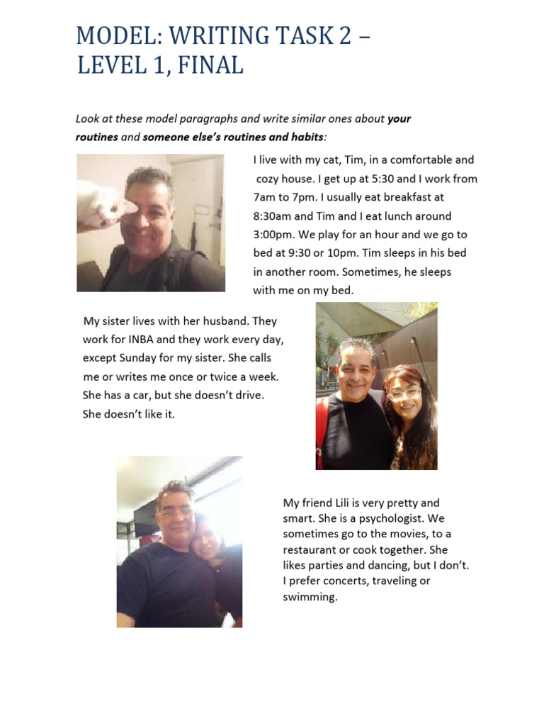 Writing Task 2 - Final Level 1 - Model | PDF