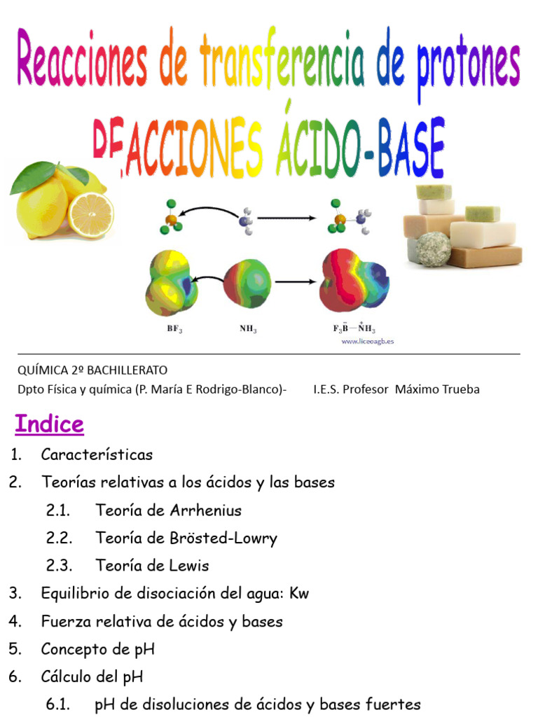 Reacciones Ã - Cido-Base-Personal | PDF | Ácido | Solución tampón
