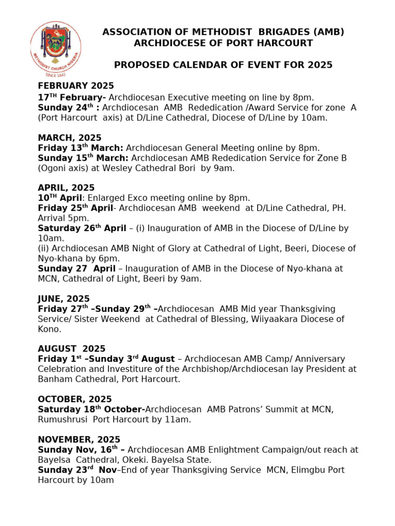 Association of Methodist Brigade 12 | PDF