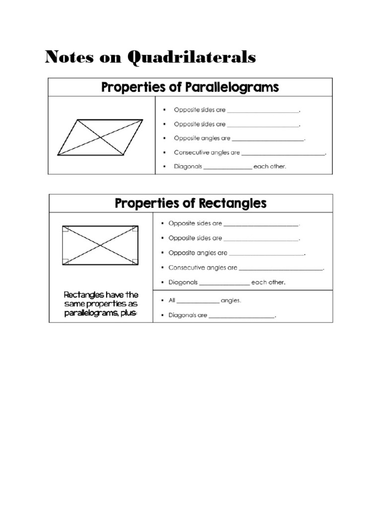 Notes On Parallelograms | PDF