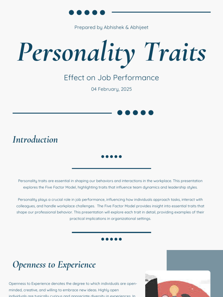 Personality Traits (1) | PDF | Leadership | Psychological Resilience