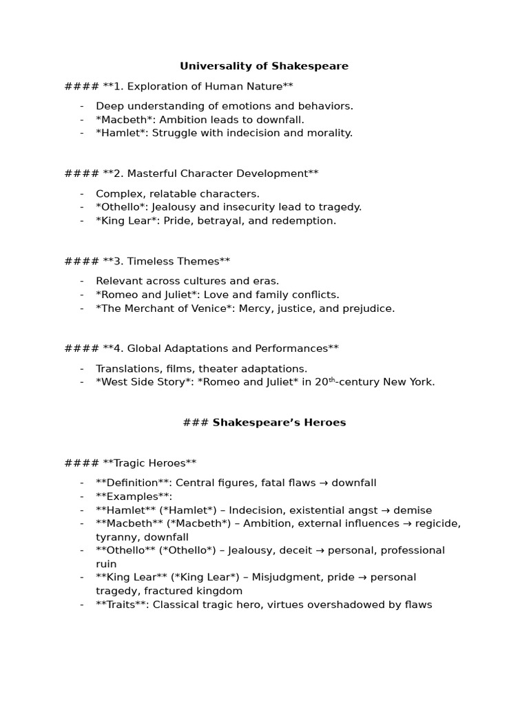 Universality of Shakespeare's Heroes | PDF | The Tempest