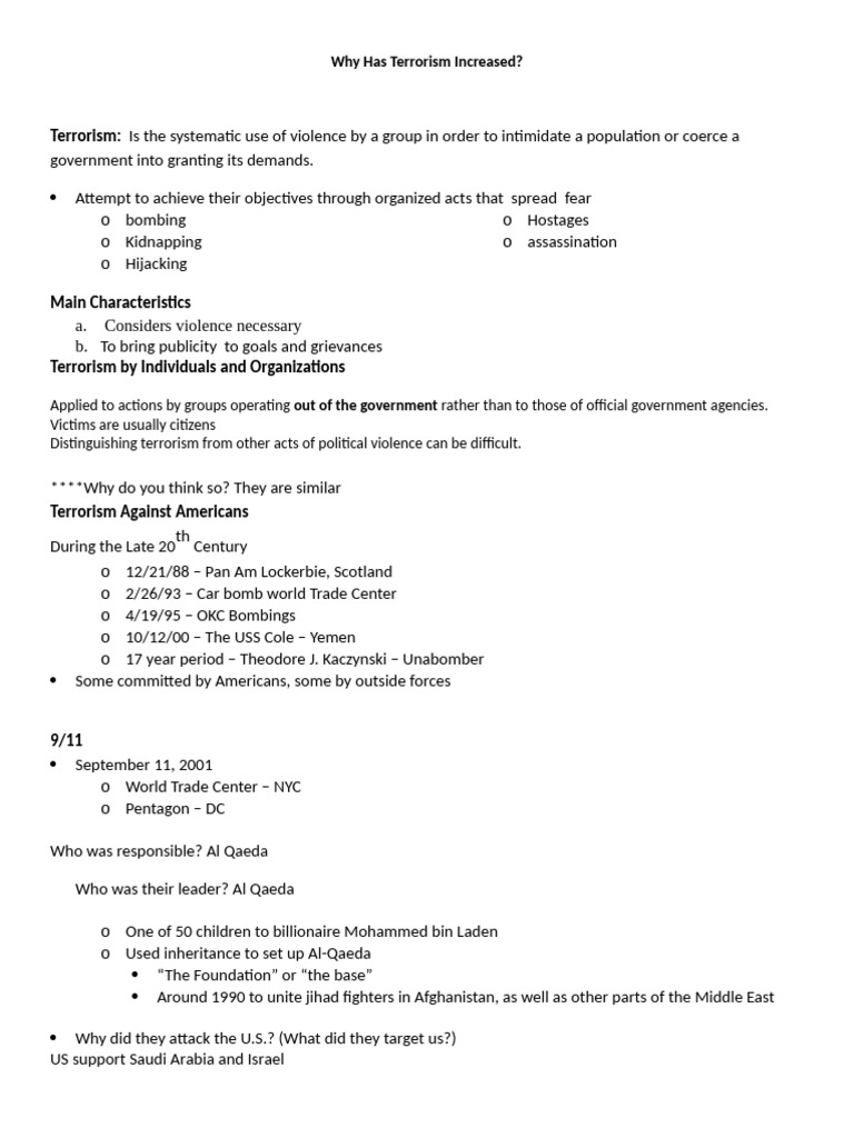 Terrorism Assignment Noootessssss | PDF