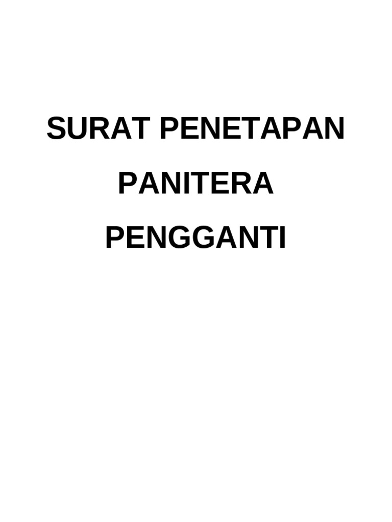 Surat Penetapan Panitera Pengganti | PDF