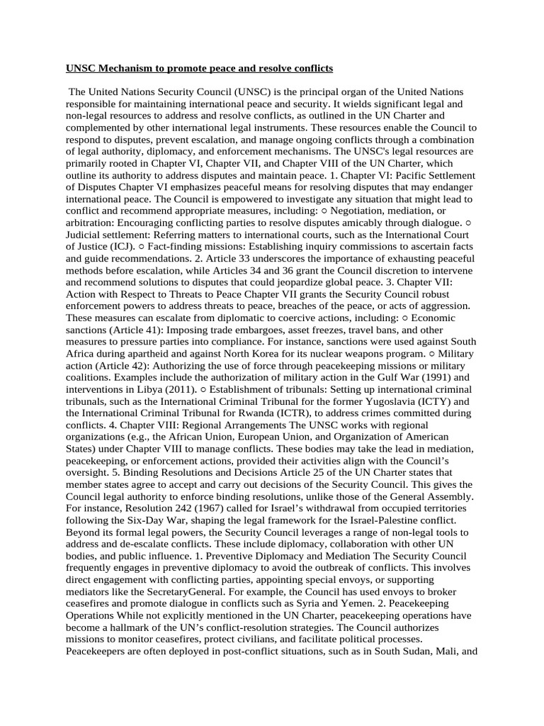UNSC Mechanism _ MUN | PDF | United Nations | International Relations