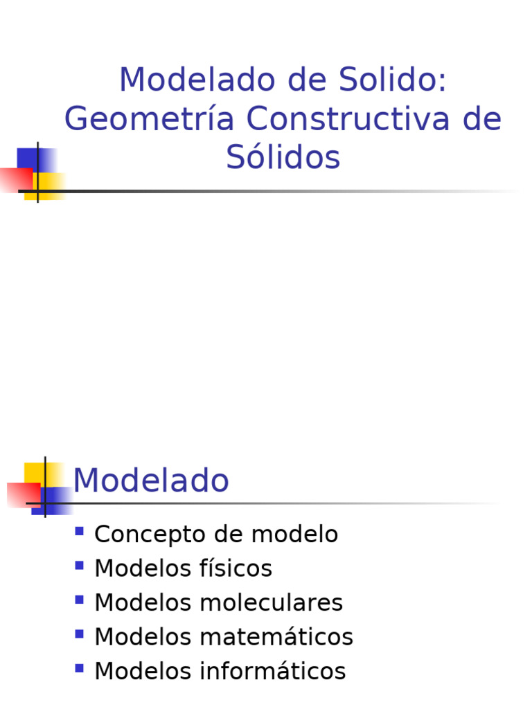 Modelado Sólido: Métodos y Aplicaciones | PDF | Geometría | Conceptos ...