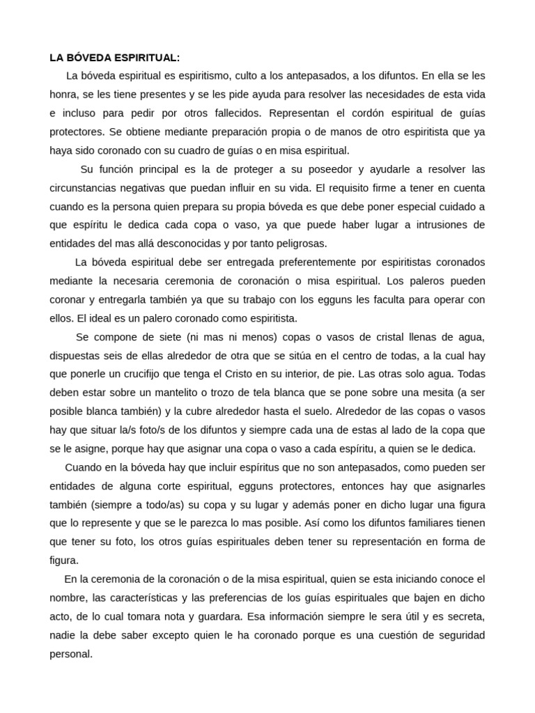 Bóveda Espiritual | PDF | Santeria | Vela