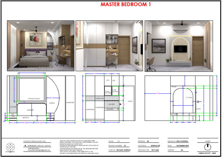 Oberoi Master Bedroom (1) (2D) 3BHK - Kris Coutinho Design Studio | PDF | Furniture | Interior ...