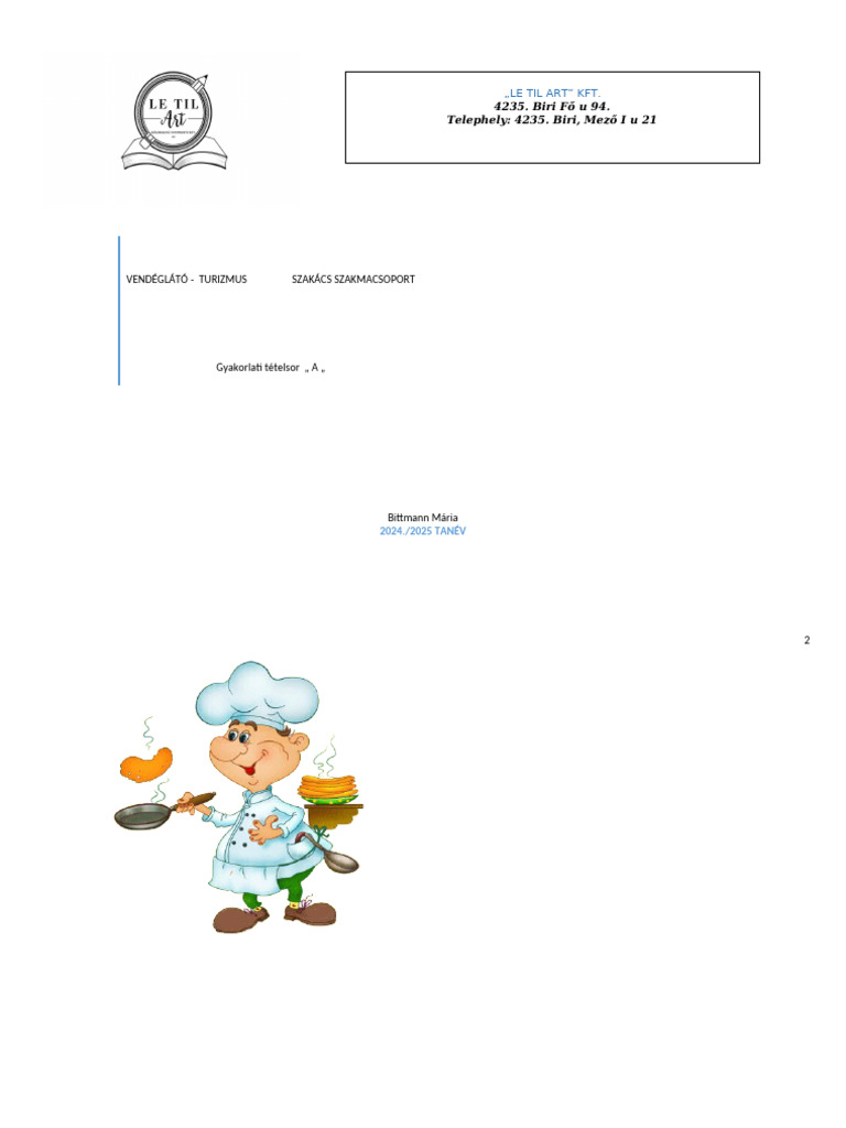 A-kosár-Szakács-szakmacsoport-kidolgozott-tételek | PDF