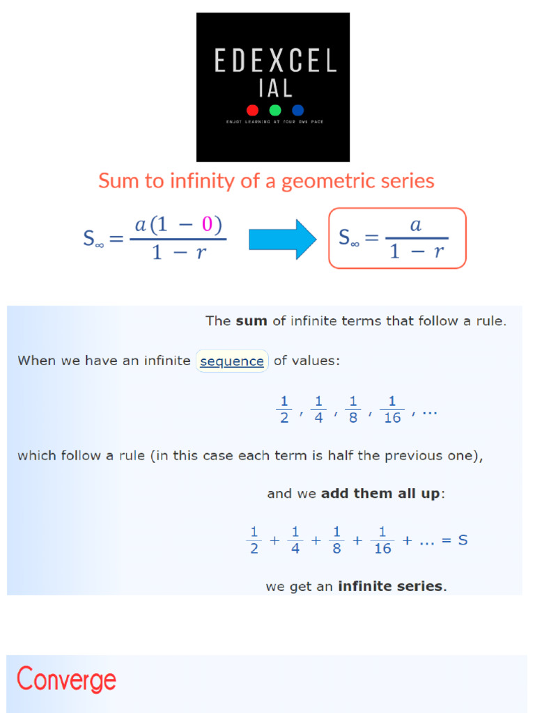 Lesson 2 The Sum To Infinity | PDF
