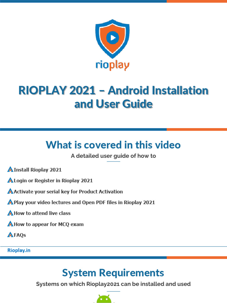 RioPlay21_Android_UserGuide | PDF | Android (Operating System) | Google Play