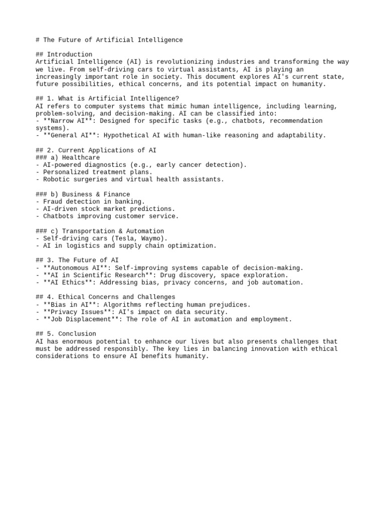 The Future Of Artificial Intelligence Detailed Pdf