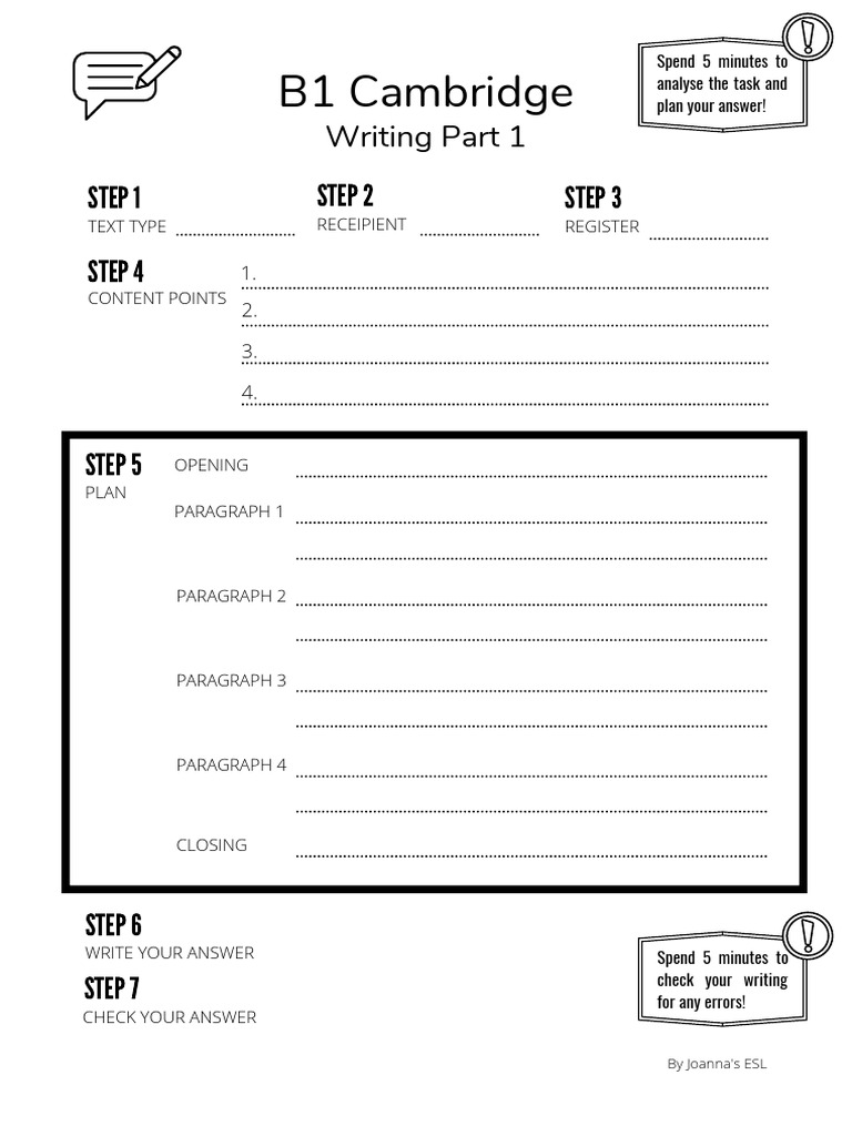 b1 Cambridge Writing 1 | PDF