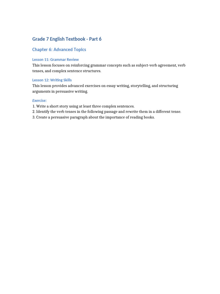 Grade 7 English Textbook Part 6 | PDF