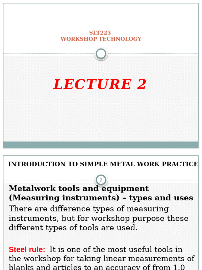 Lecture 2 Workshop Practice | PDF