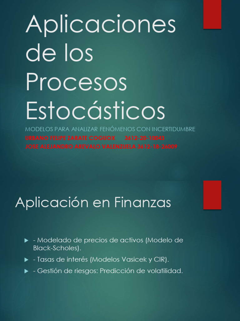 Aplicaciones_Procesos_Estocasticos | PDF